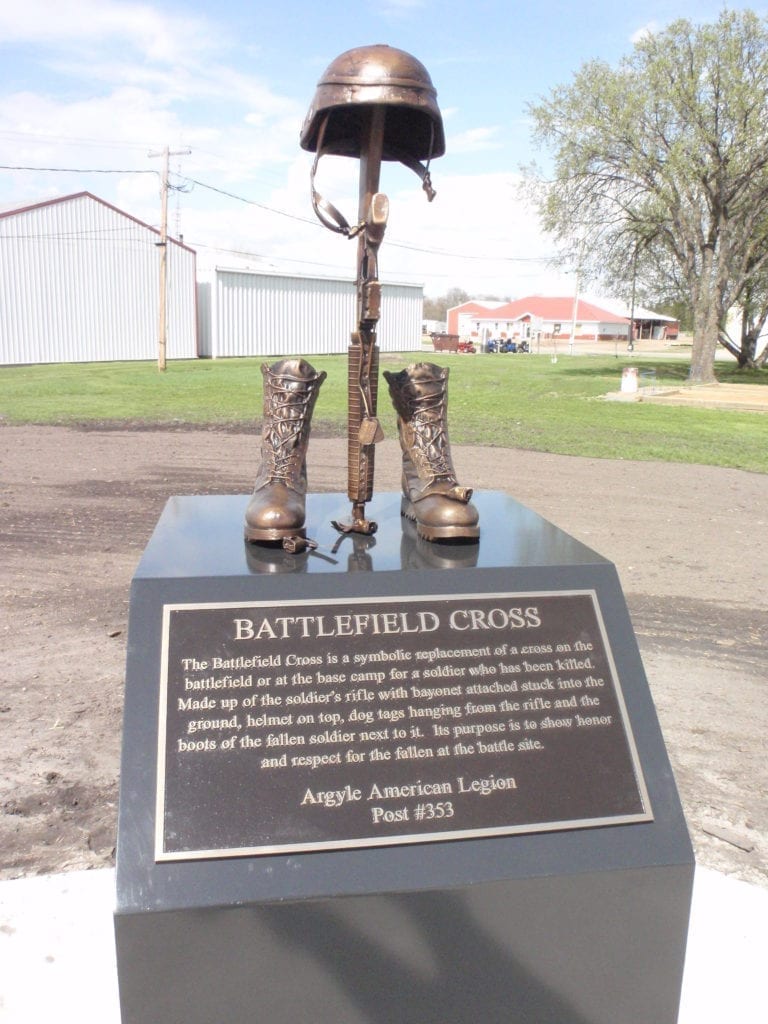 Modern Day Battlefield Cross Statue | Bronze Life-Sized Memorial