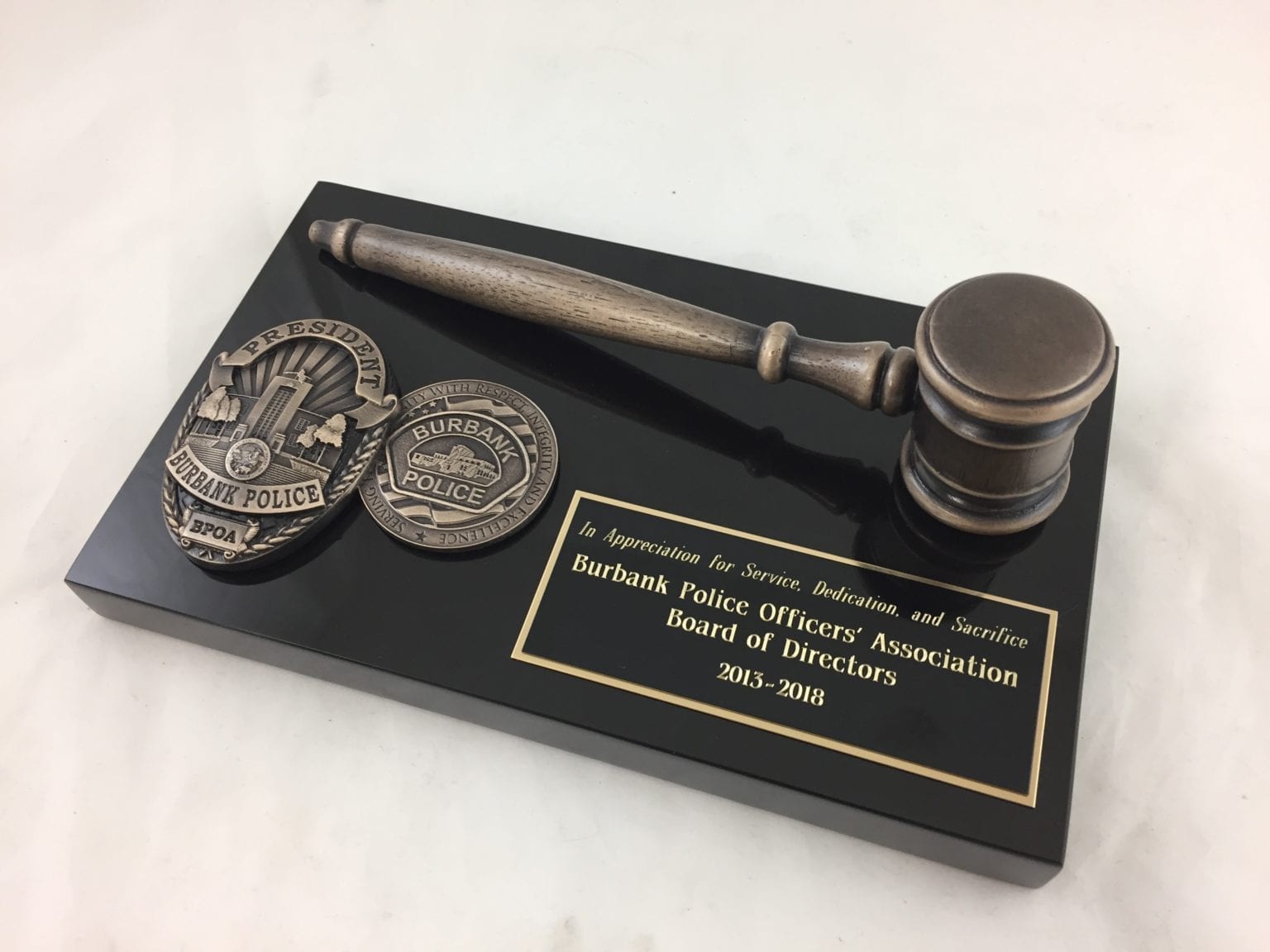 Bronze Gavel Plaque | Emblem & Engraved Plate | Brodin Studios