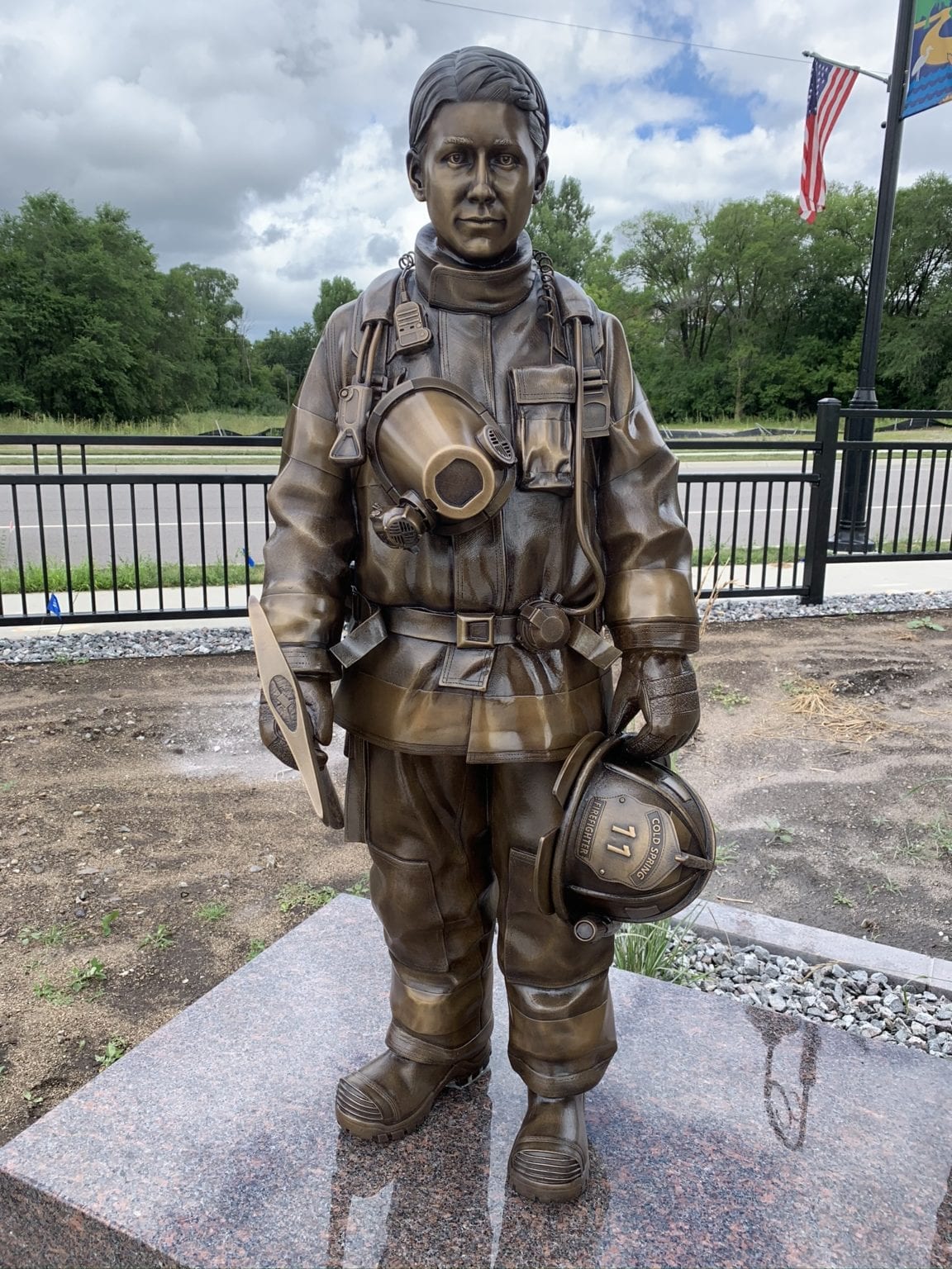 Bronze Memorial Standing Firefighter Statue | Brodin Studio Inc.