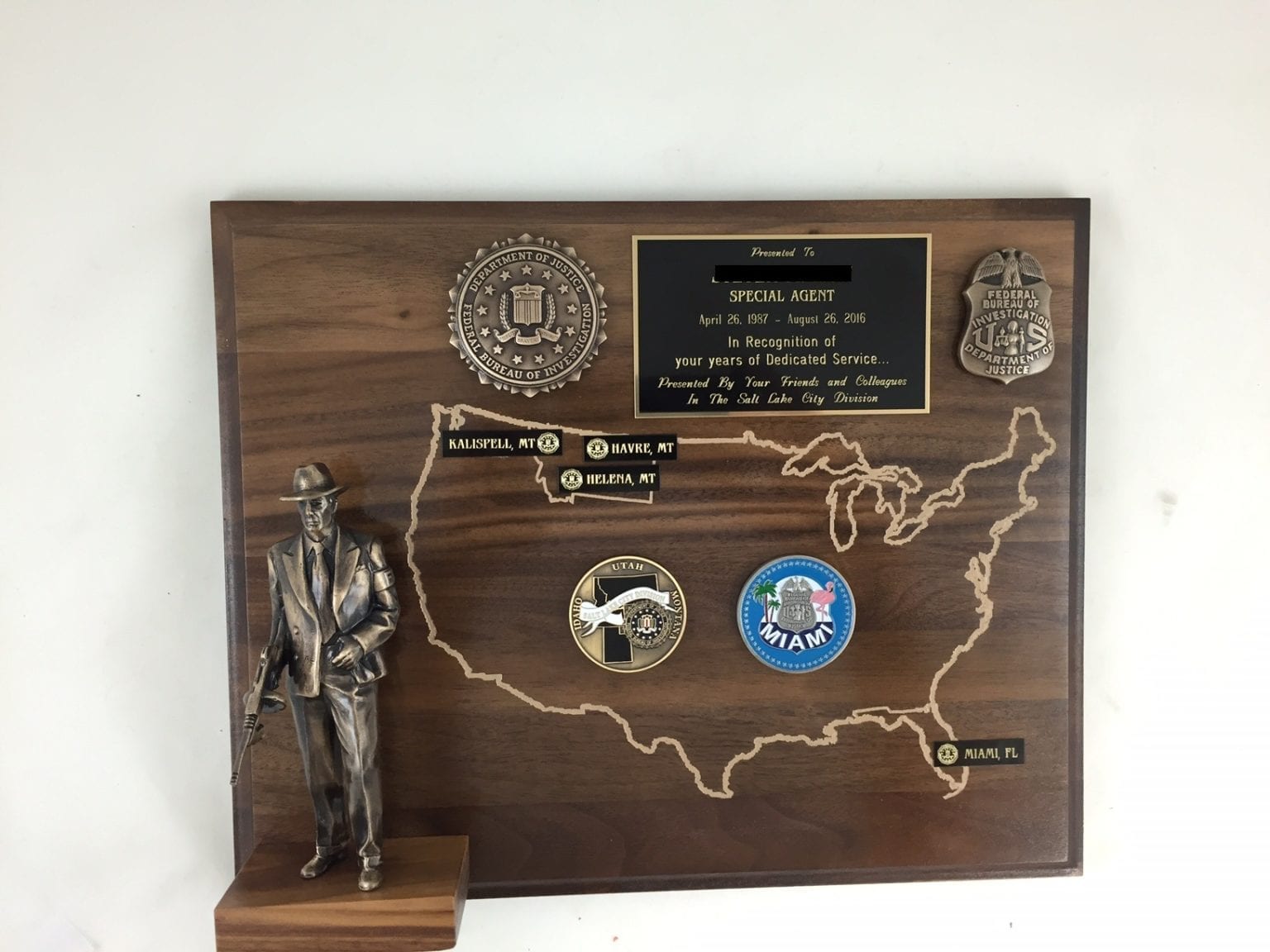 FBI G-Man Statue Award | Mini Bronze Statue | Brodin Studio Inc.