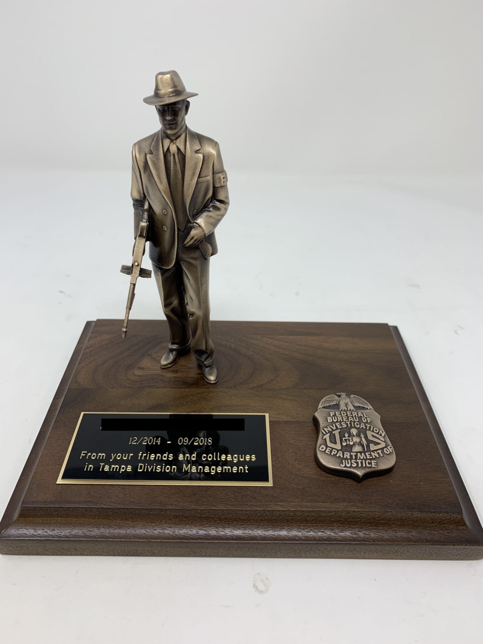 FBI G-Man Statue Award | Mini Bronze Statue | Brodin Studio Inc.