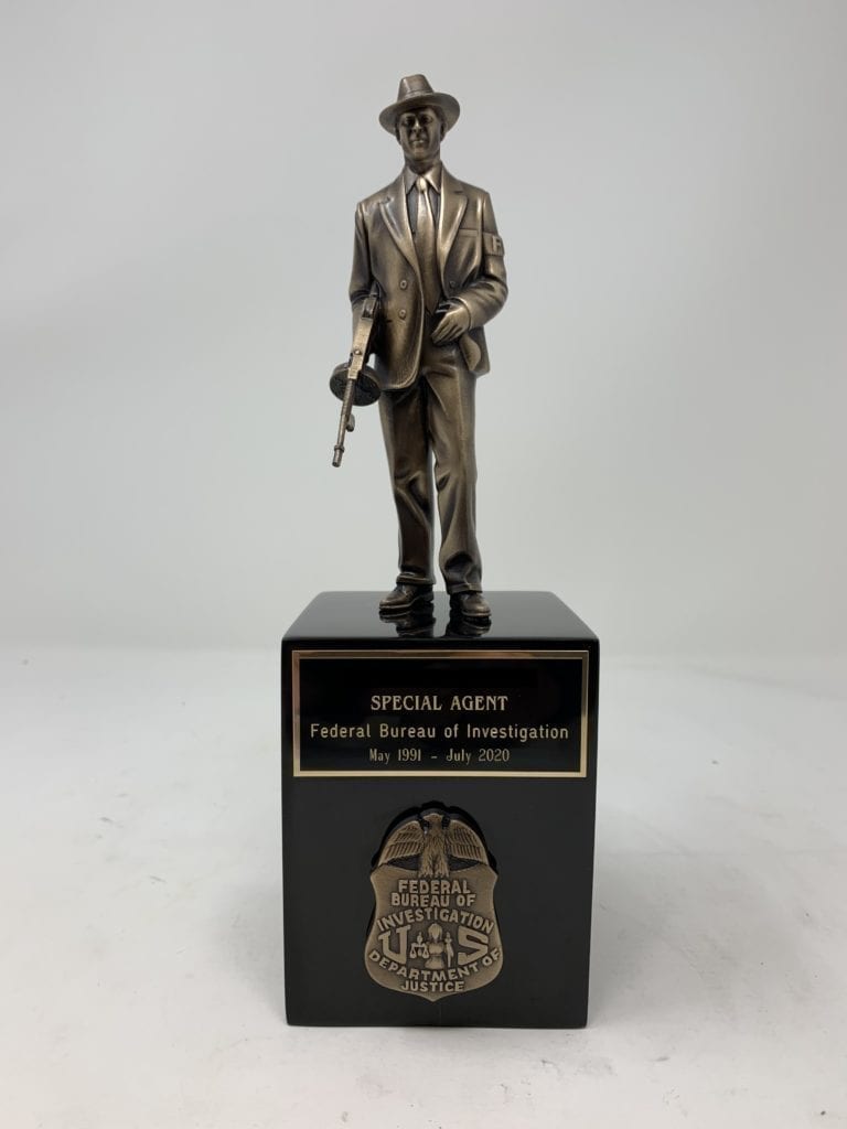 FBI G-Man Statue Award | Mini Bronze Statue | Brodin Studio Inc.