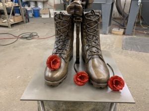 Modern Day Battlefield Cross Statue | Bronze Life-Sized Memorial