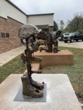 Modern Day Battlefield Cross Statue | Bronze Life-Sized Memorial