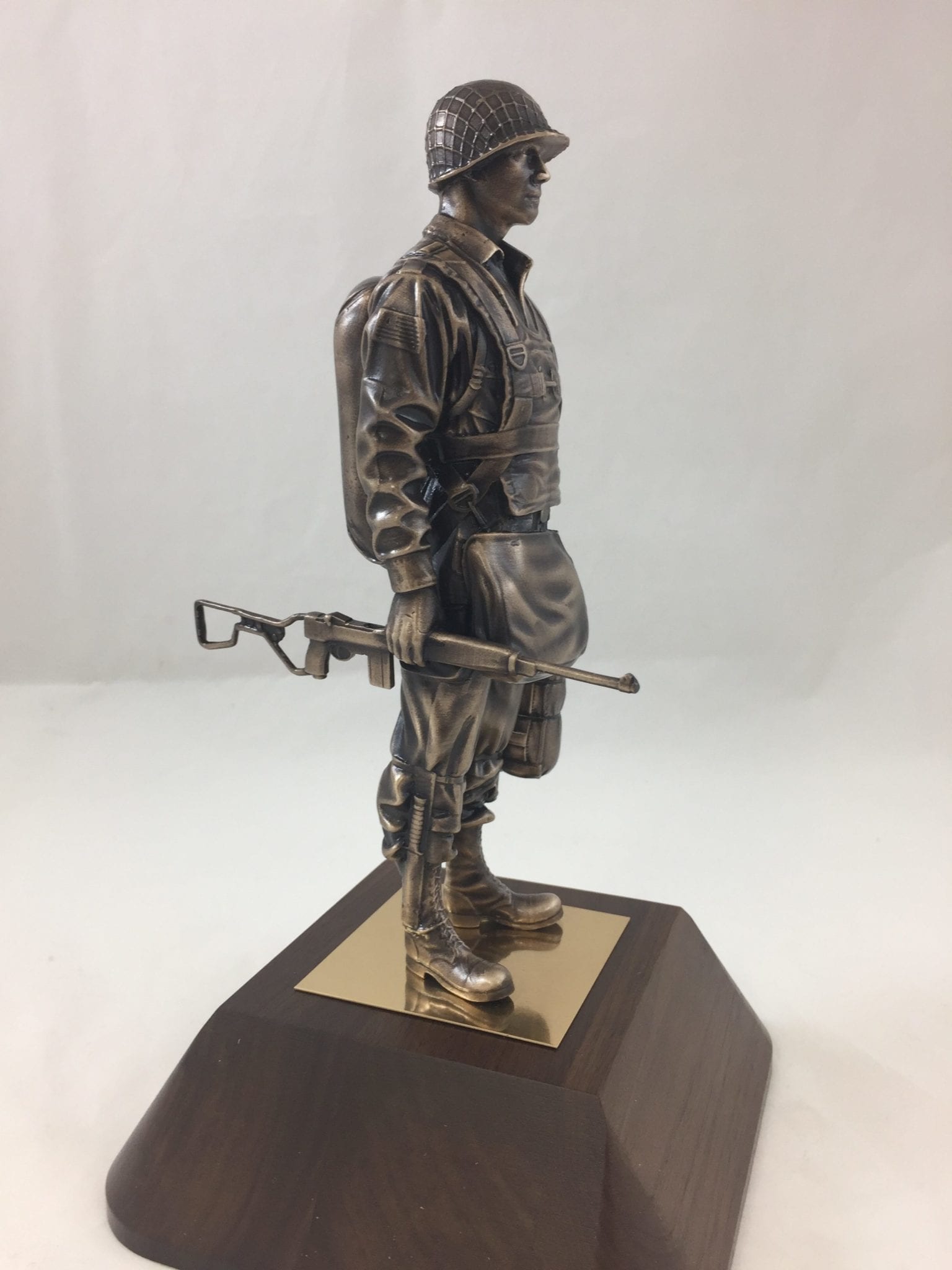 WWII Paratrooper Statue | Bronze 8" with Base | Brodin Studio Inc.