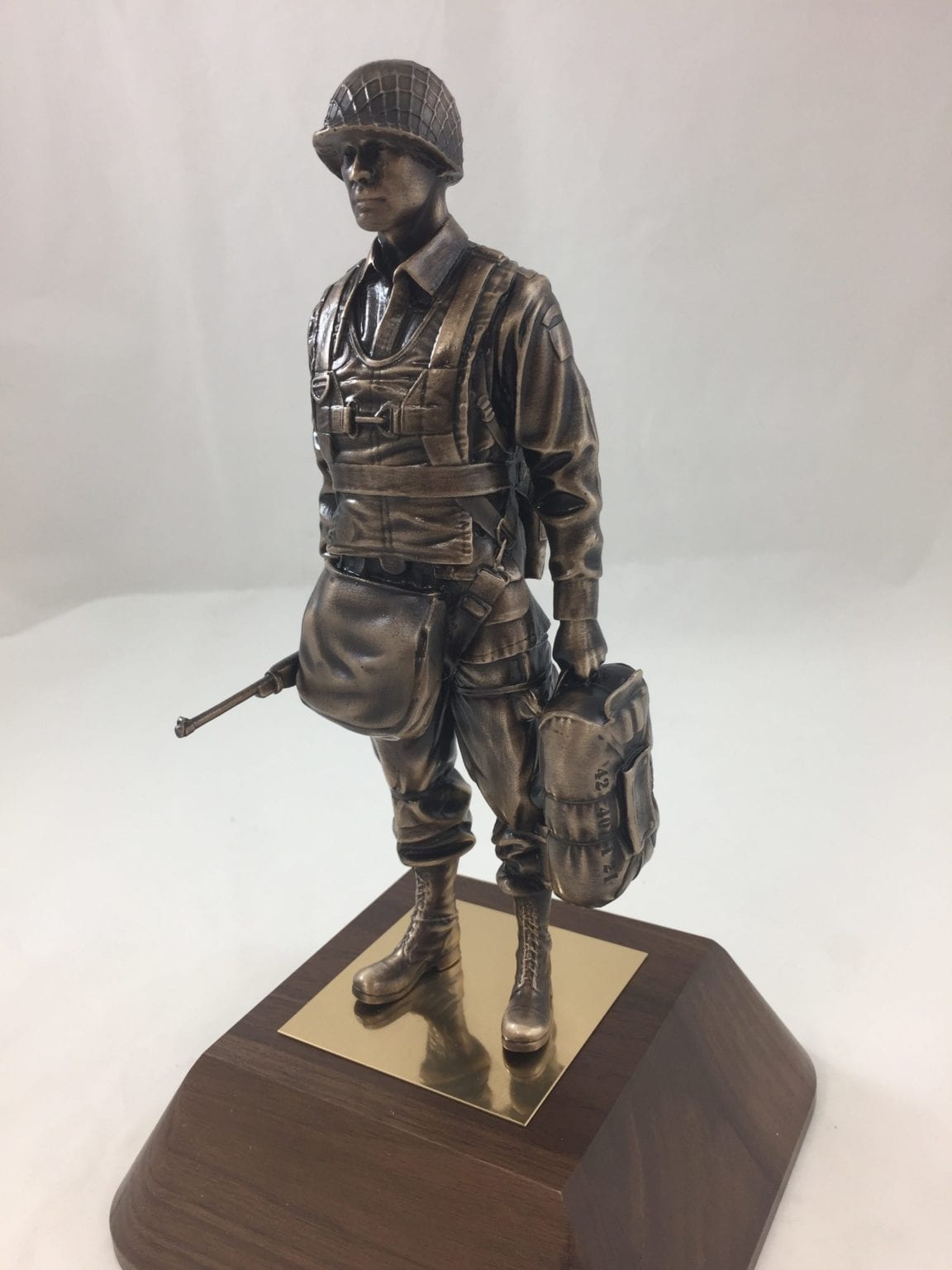 WWII Paratrooper Statue | Bronze 8" with Base | Brodin Studio Inc.