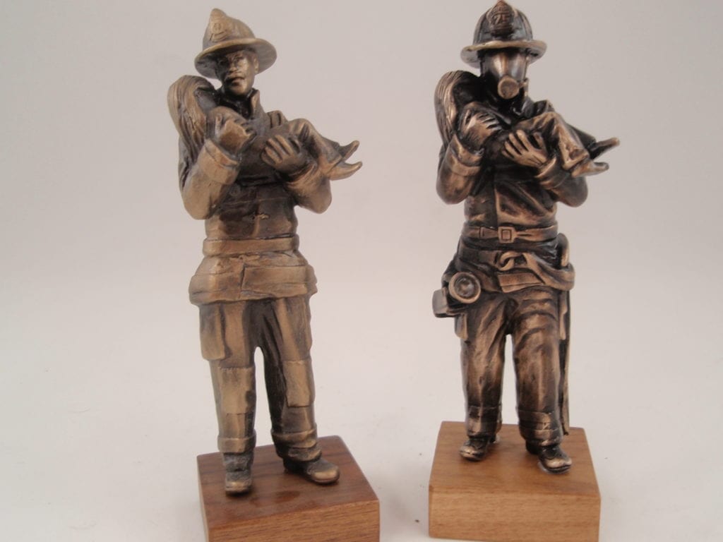 Bronze Firefighter Sculpture | Protector I | Brodin Studios Inc.